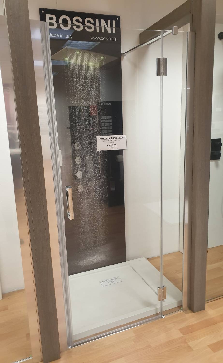 BOX DOCCIA ELITE L.100 CM ANTA BATTENTE VETRO TRASPARENTE E PROFILI ...